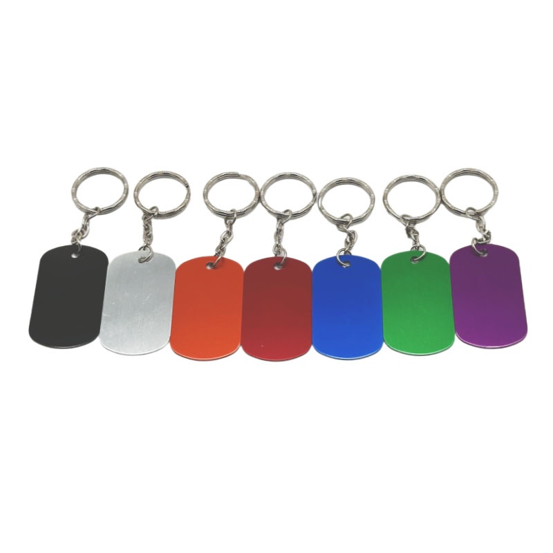 Square Metal Pet Dog Tag Keychain