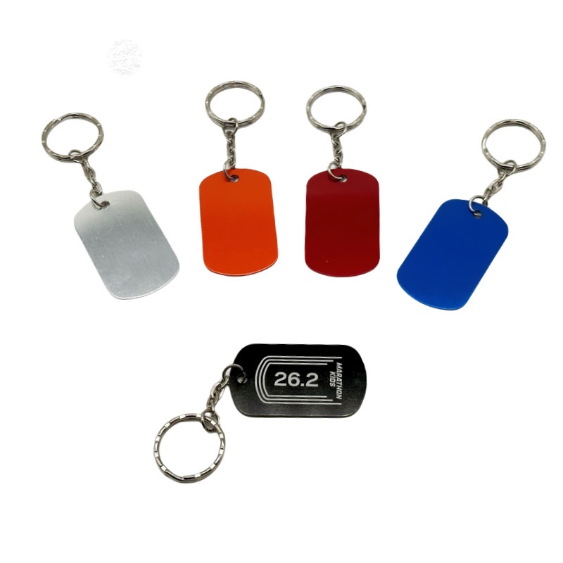 Square Metal Pet Dog Tag Keychain