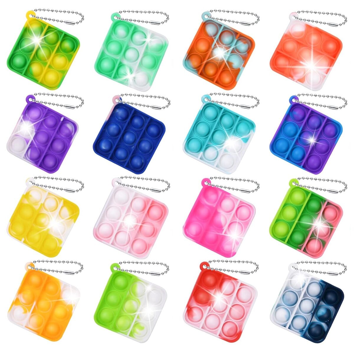 Square Shape Push Pop Bubble w/ Bead