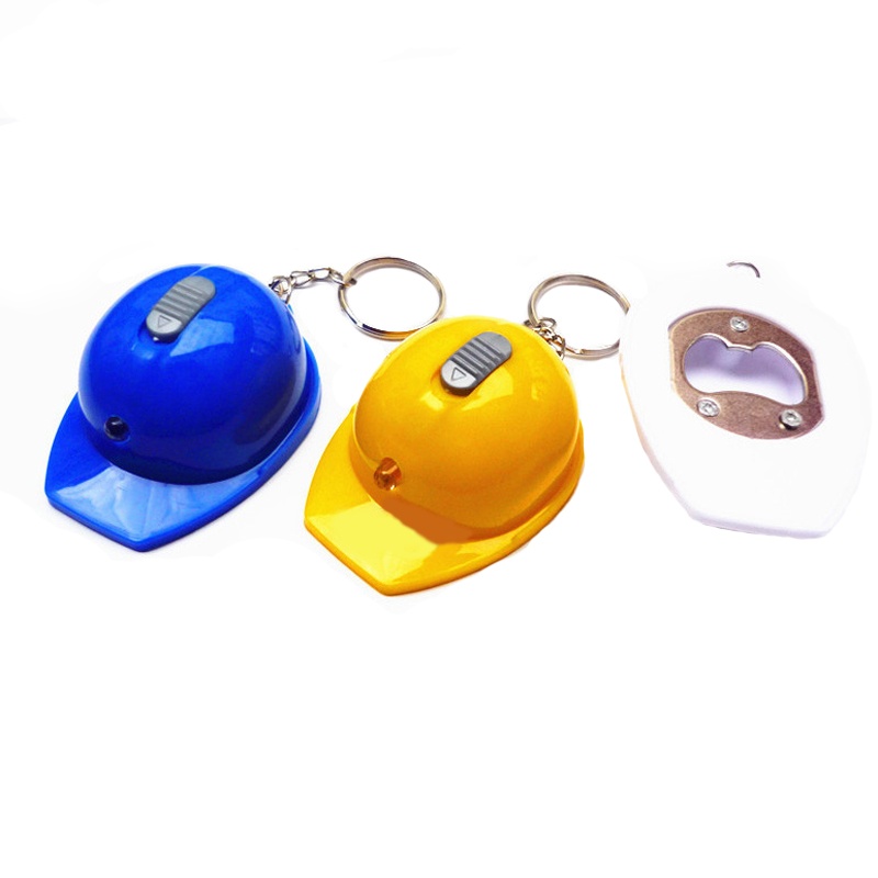 Mini Helmet Shape LED Bottle Opener Keychain
